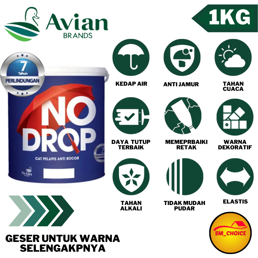 Jual AVIAN CAT NO DROP 4KG CAT ANTI BOCOR NODROP 4KG CAT PELAPIS ANTI BOCOR NO DROP | Shopee ...