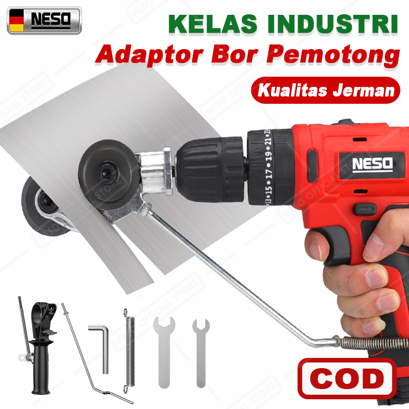 Jual NESO Adapter Drill Plate Cutter Alat (COD) Adaptor Bor Pemotong Seng Potong Gunting Plat ...