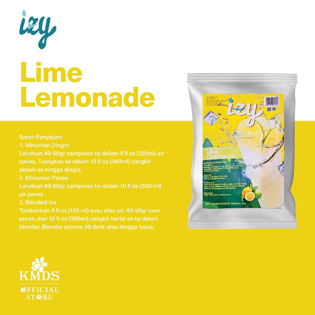 Jual IZY Lime Lemonade Powder 1kg | Shopee Indonesia