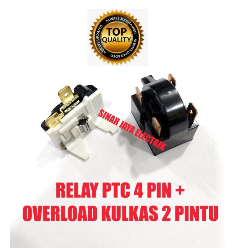Jual RELAY PTC 4 PIN + OVERLOAD KULKAS 2 PINTU / RELAY KULKAS 4 PIN ...