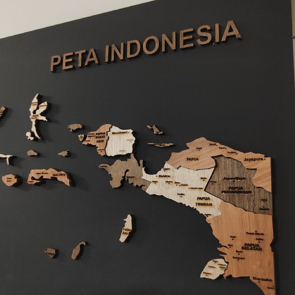 Jual Peta Frame 3D / Peta Dunia & Indonesia Frame 3D / 3D Wall Map ...