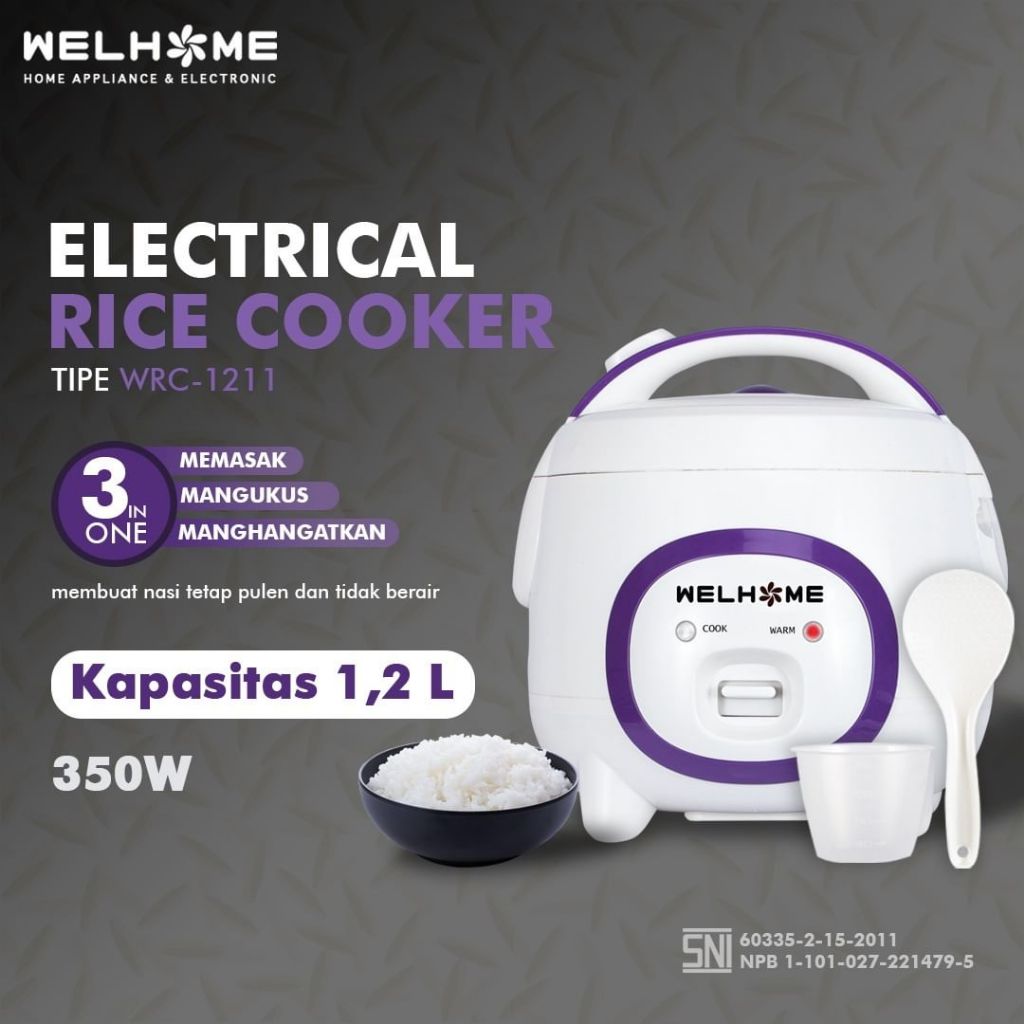 Jual Magicom Mini 1 Liter Welhome / Rice Cooker Welhome WRC-1211 UKURAN 1.2L 3in1 Anti lengket ...
