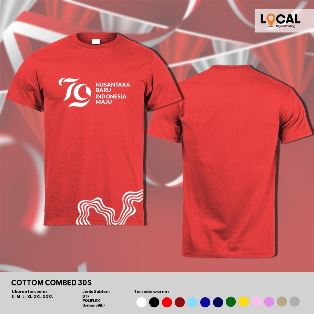 Jual Custom Kaos SABLON A4 LOGO TERBARU 17 Agustus HUT 79 - Local Print ...