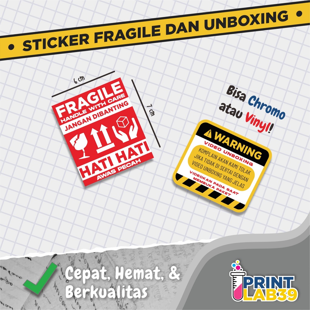 Jual LABEL STIKER BARANG PECAH BELAH I STICKER FRAGILE A3 I TERMURAH I ...