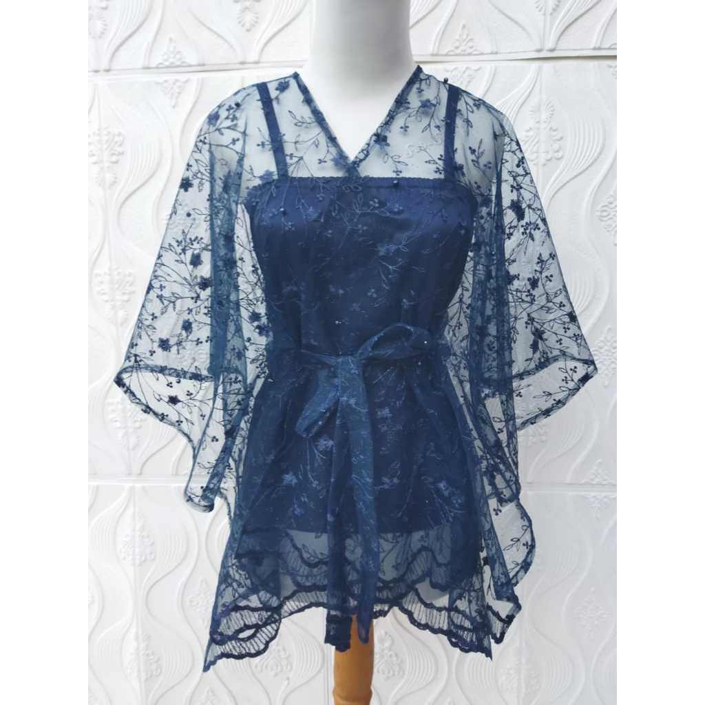 Jual Cape Brukat 2 In 1 One Shoulder Outer New Fashion Tile Kebaya ...