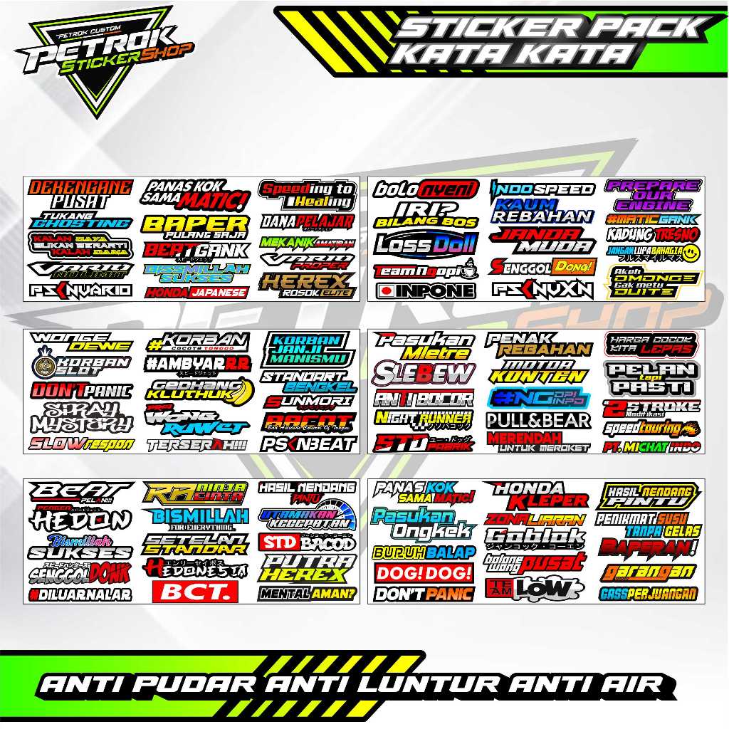 Jual STICKER PACK KATA KATA VIRAL / STICKER KATA KATA TERBARU / STICKER ...