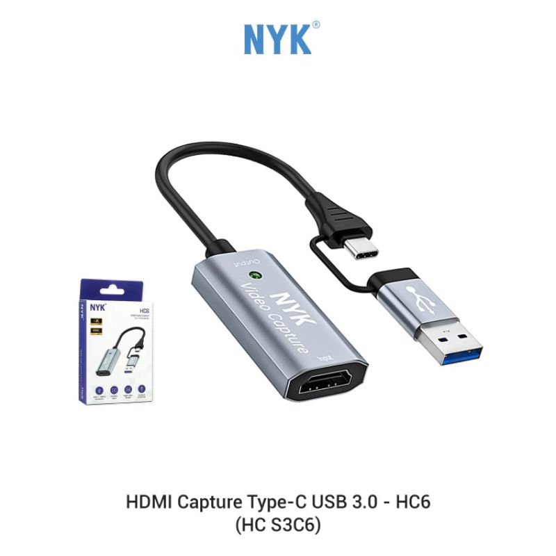 Jual NYK HDMI VIDEO CAPTURE CABLE CARD TO COMBO TYPE C / USB 3.0 FULL ...