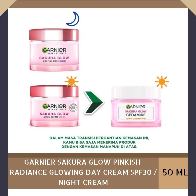 Jual Garnier Sakura Glow Pinkish Radiance Glowing Day Cream SPF30 ...