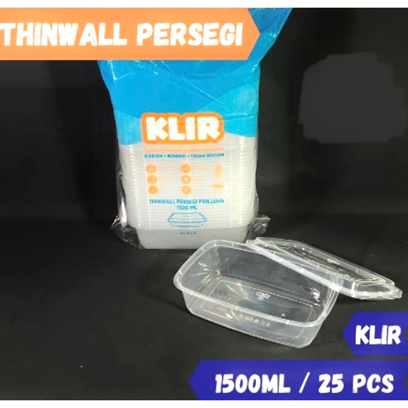 Jual 1 PACK ISI 25 THINWALL KLIR FOOD CONTAINER KOTAK MAKAN PERSEGI ...