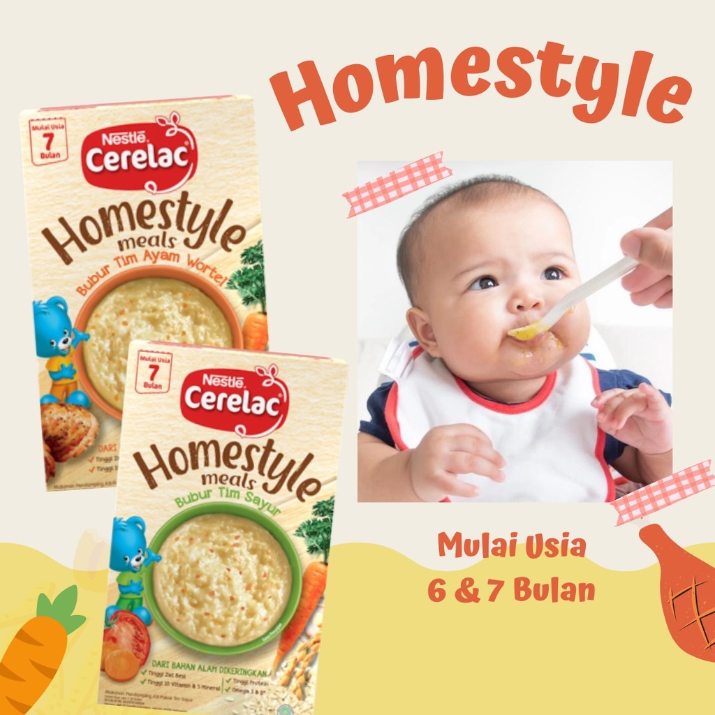 Jual Nestle Cerelac Homestyle Bubur MPASI Bayi Usia 6+ 8+ Bulan 100g ...