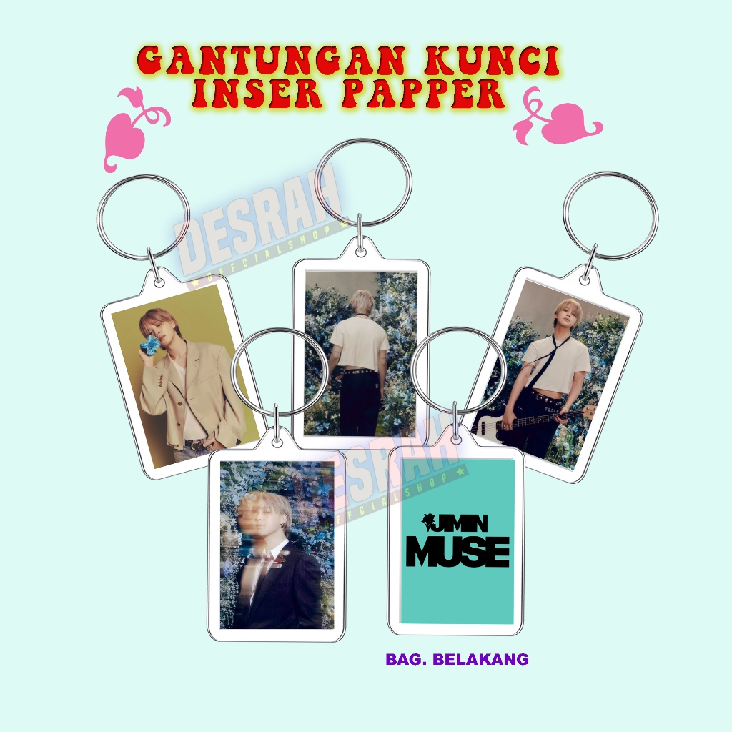 Jual Gantungan kunci Insert papper Korean kpop BTS jimin versi MUSE ...