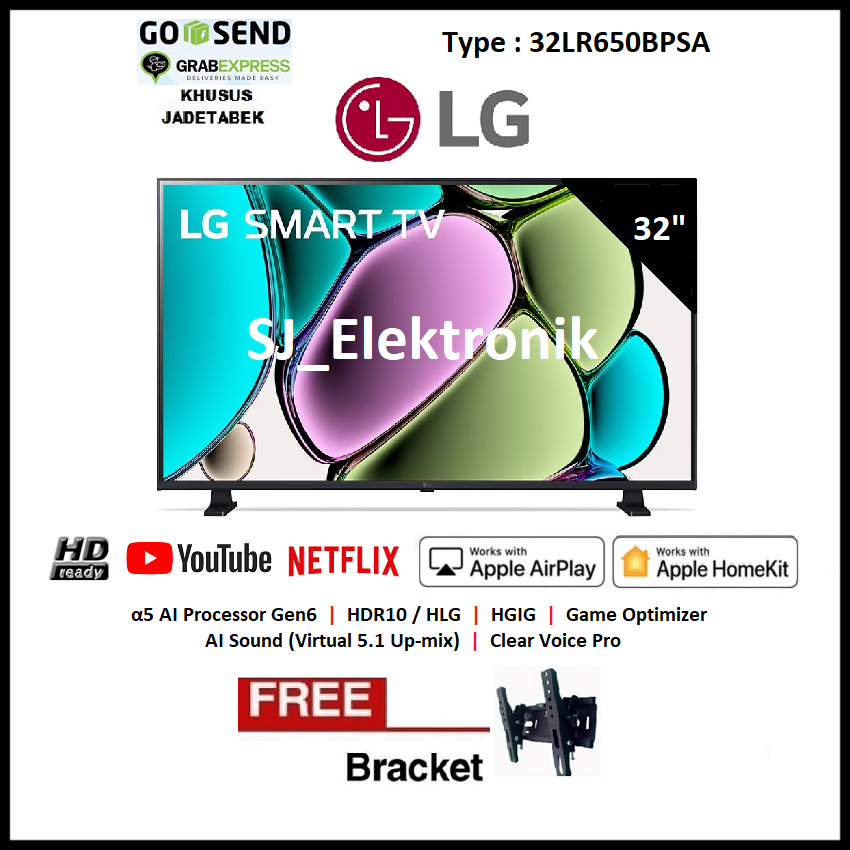 Jual Braket + LG 32LR650 Smart TV webOS | LED TV 32 Inch HD 32LR650BPSA ...