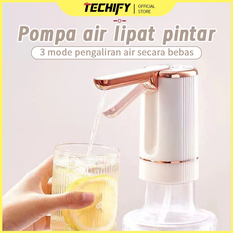 Jual 【TECHIFY】Pompa air minum elektrik untuk galon, pompa air otomatis dengan pengisian USB yang ...