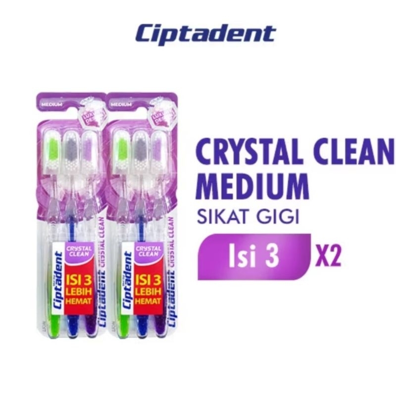 Jual (Isi 2Pack) Ciptadent Sikat Gigi Crystal Clean Soft Family Pack ...