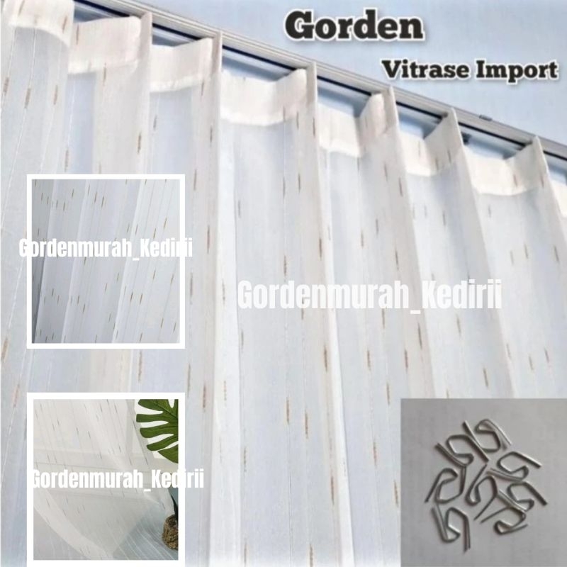 Jual VITRASE PUTIH SERAT EMAS/TIRAI VITRAS JENDELA TEBAL/VITRACE PUTIH ...