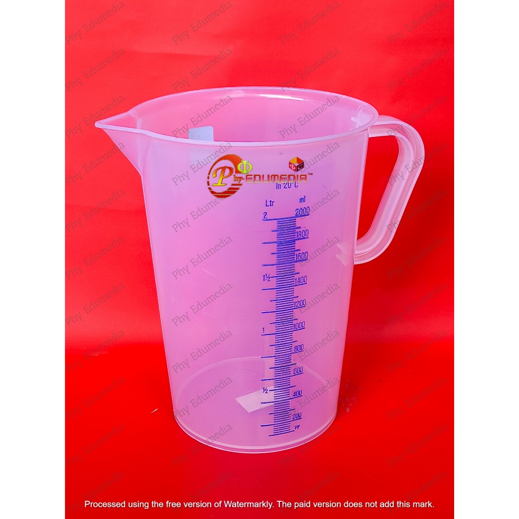 Jual Beaker Plastik 2000ml / Gelas Kimia Plastik 2000ml / Gelas Beaker Dengan Handle Green Leaf ...
