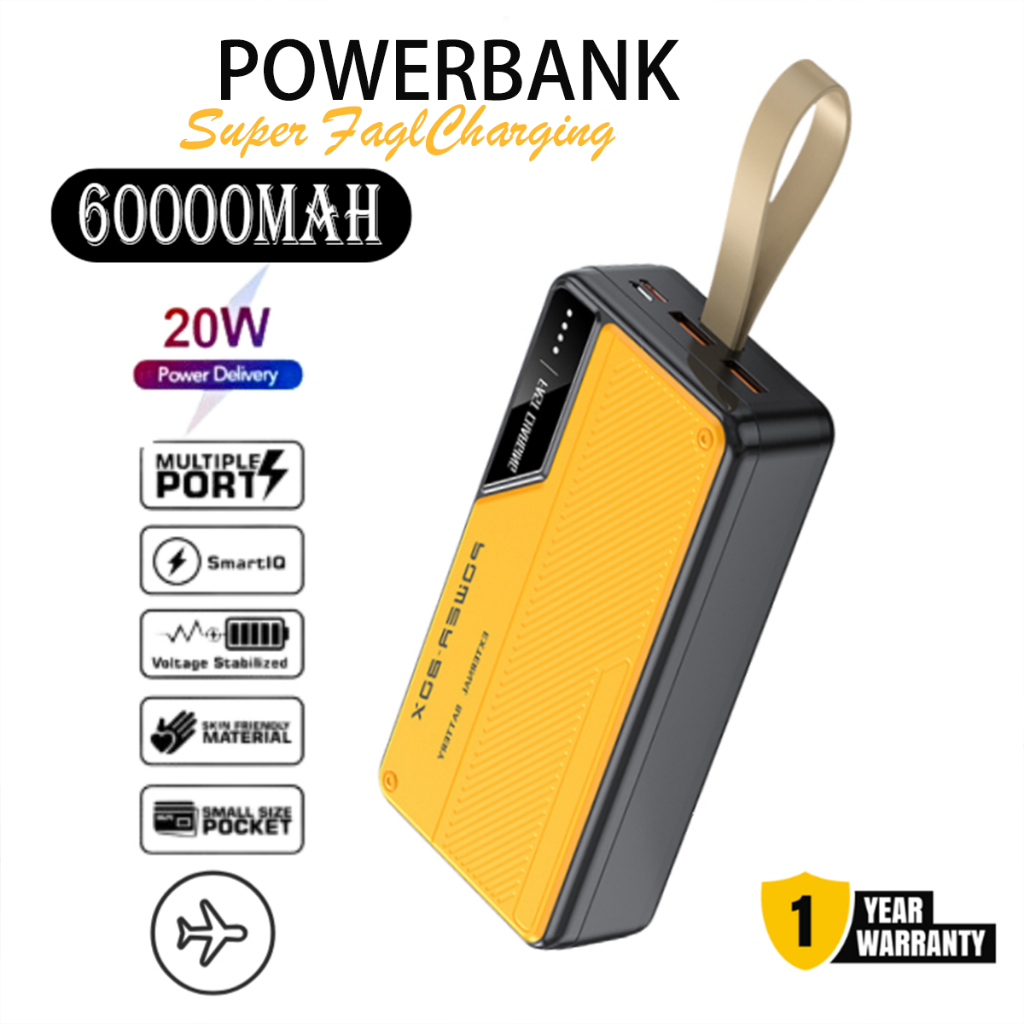 Jual Power Bank Besar 60000mAh dengan Muatan Cepat dan Layar LED ...