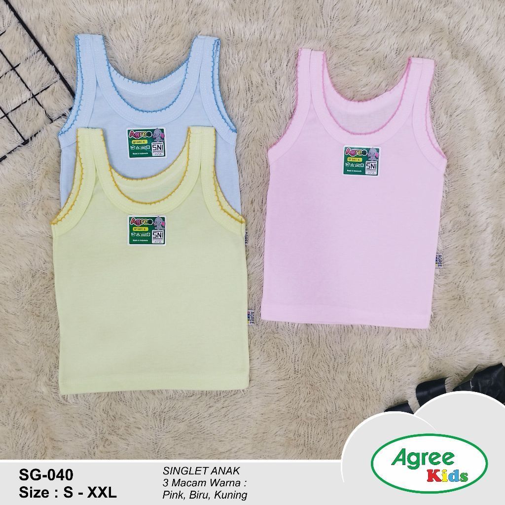 Jual Singlet Anak Agree Kids 040 Warna Cewek & Cowok | Kaos Dalam Anak ...