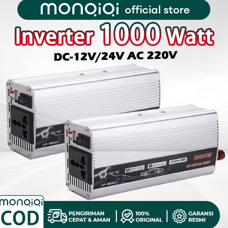 Jual Monqiqi Inverter 1 Watt Power Inverter DC Ke AC Aki listrik ...