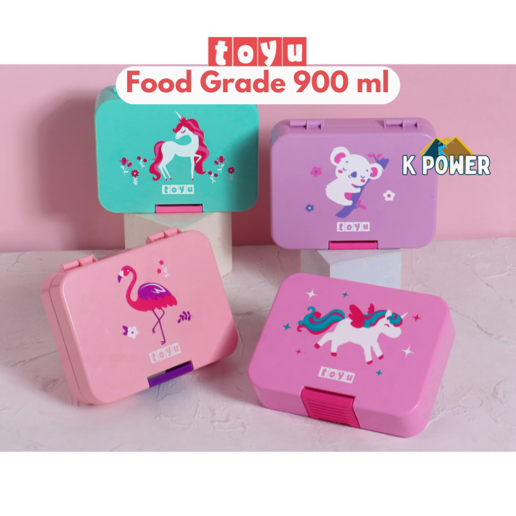 Jual TOYU Lunch Box Tempat Makan Kotak Bekal Bento Anak PAUD TK SD Food Grade 900 ml - Plastik ...