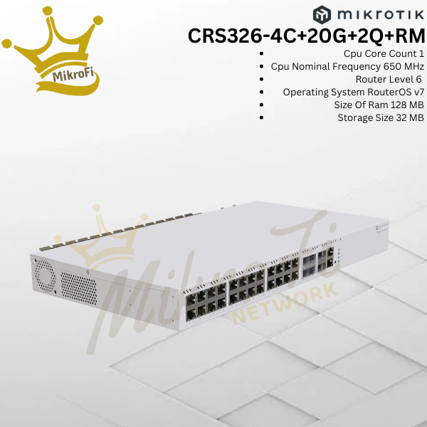 Jual Mikrotik CRS326-4C+20G+2Q+RM | 20 Port 2.5G Cloud Router Switch ...