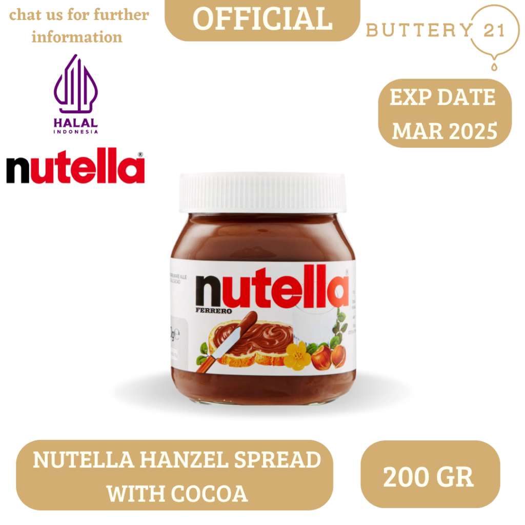 Jual NUTELLA 200 GR/NUTTELLA 200 GR/NUTELLA HANZELNUT SPREAD WITH COCOA ...