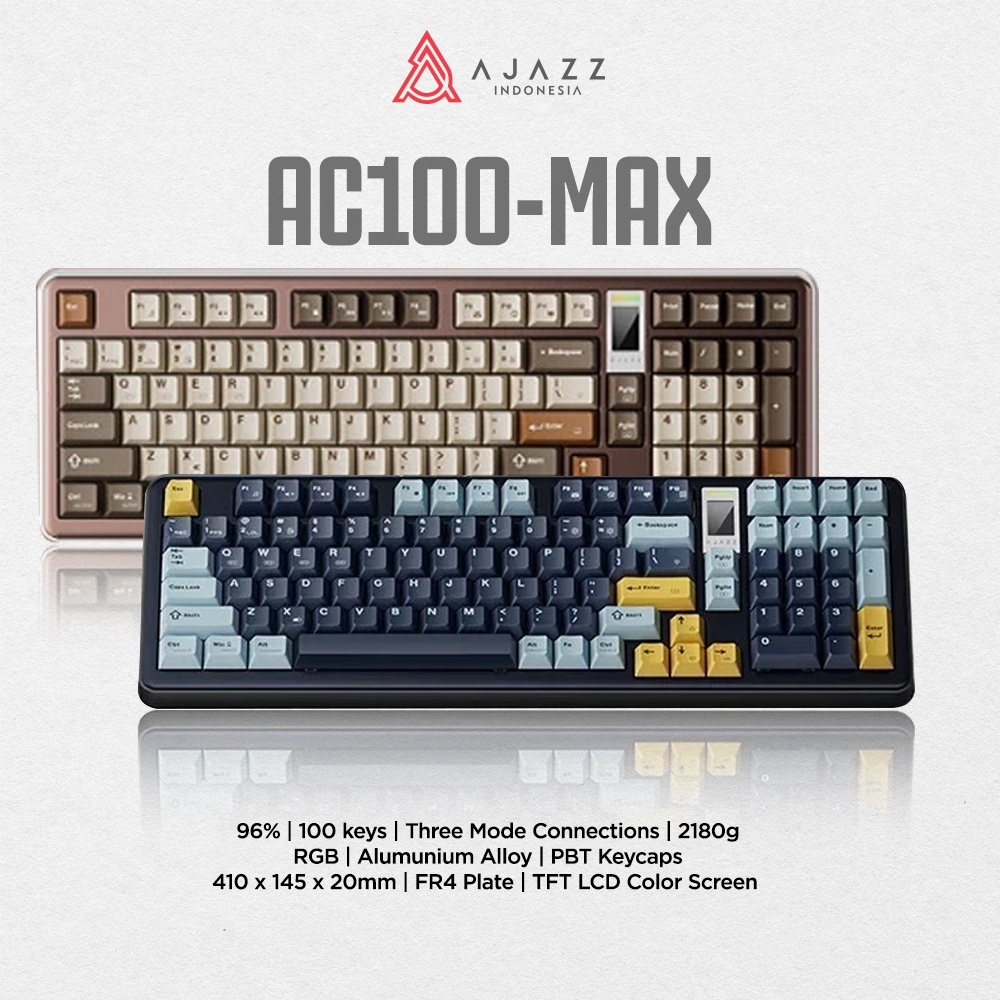 Jual Ajazz AC100 MAX 96% Layout Aluminium CNC Mechanical Keyboard Three ...