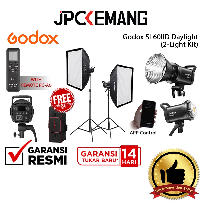Jual Godox SL60II D Kit 2 Daylight LED Video Light Studio Flash SL60IID ...