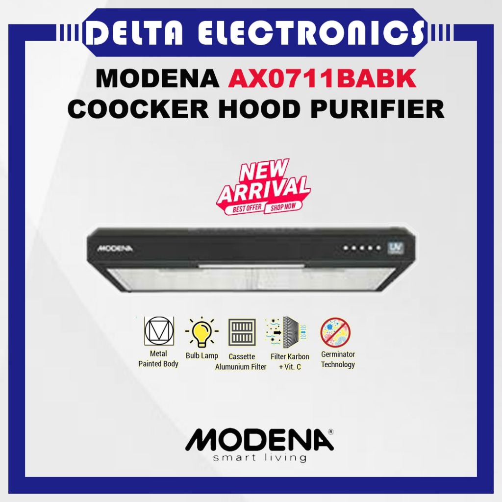 Jual Modena AX0711BABK Cooker Hood Modena AX0711BABK - Slim Hood 70 Cm ...