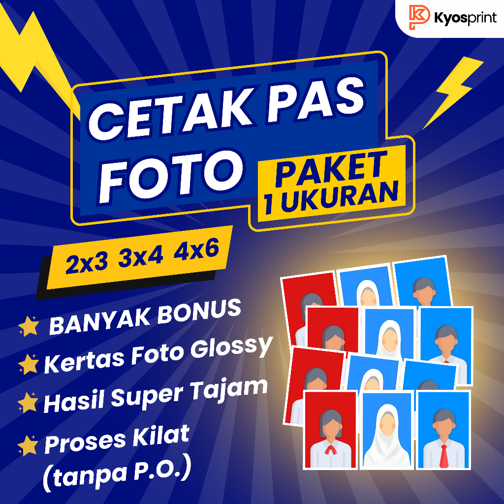 Jual CETAK PAS FOTO PAKET MURAH 2x3, 3x4, 4x6 KILAT SEHARI JADI ...