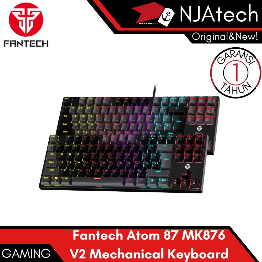 Jual Keyboard Gaming Fantech Atom 87 TKL MK876 v2 Mechanical RGB Sumi Edition | Shopee Indonesia