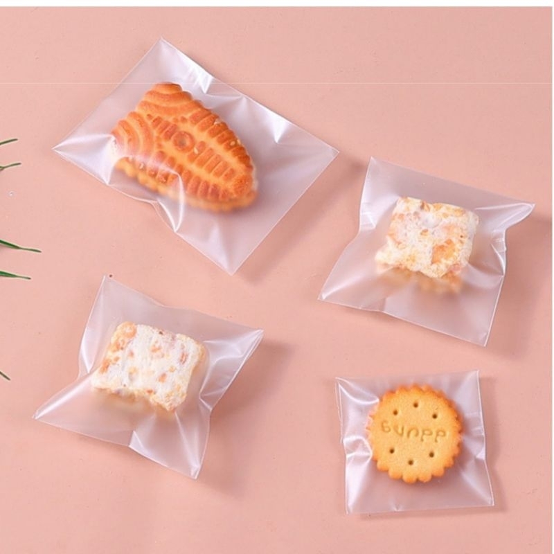 Jual HAPPY 100 PCS PLASTIK DOFF COOKIES PLASTIC ROTI KUE ADA PEREKAT ...