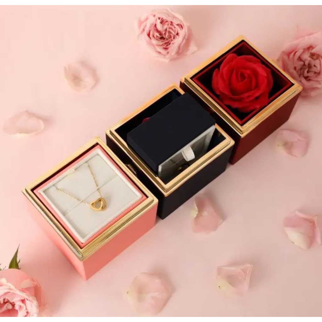 Jual Jewelry Box Rotating Hidden Kotak Perhiasan Bunga Mawar Kotak ...