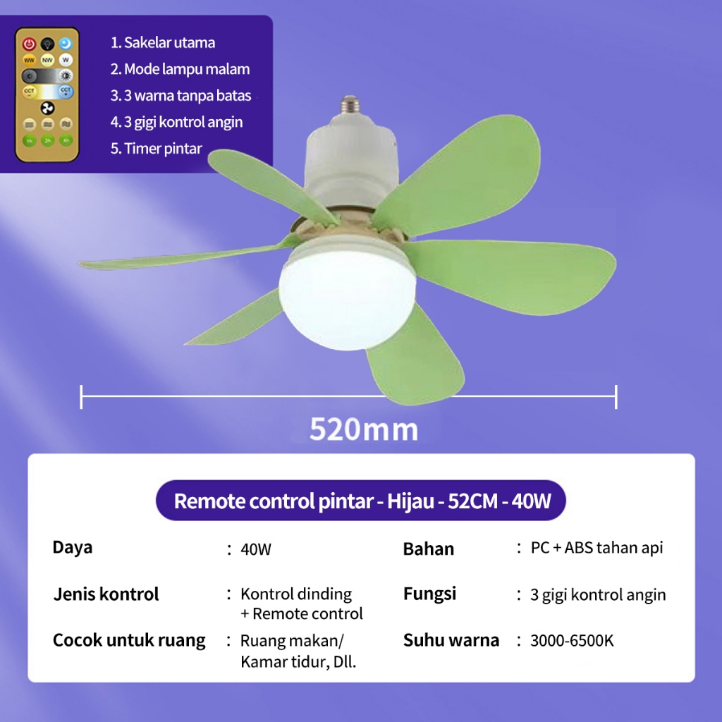 Jual Kipas Angin Plafon Lampu 2in1 Lampu kipas langit-langit ...