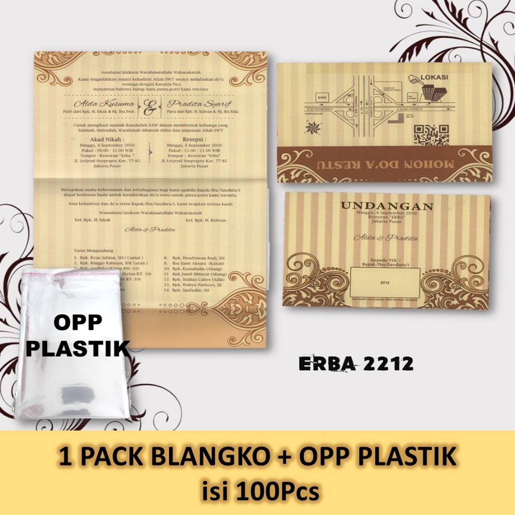 Jual ERBA 2212 + OPP PLASTIK Blangko Undangan Kosongan ERBA, Undangan ...