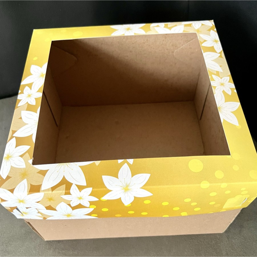 Jual Dus Kue Motif Yellow Flower Cake Box Packaging Kotak Dus Jendela ...