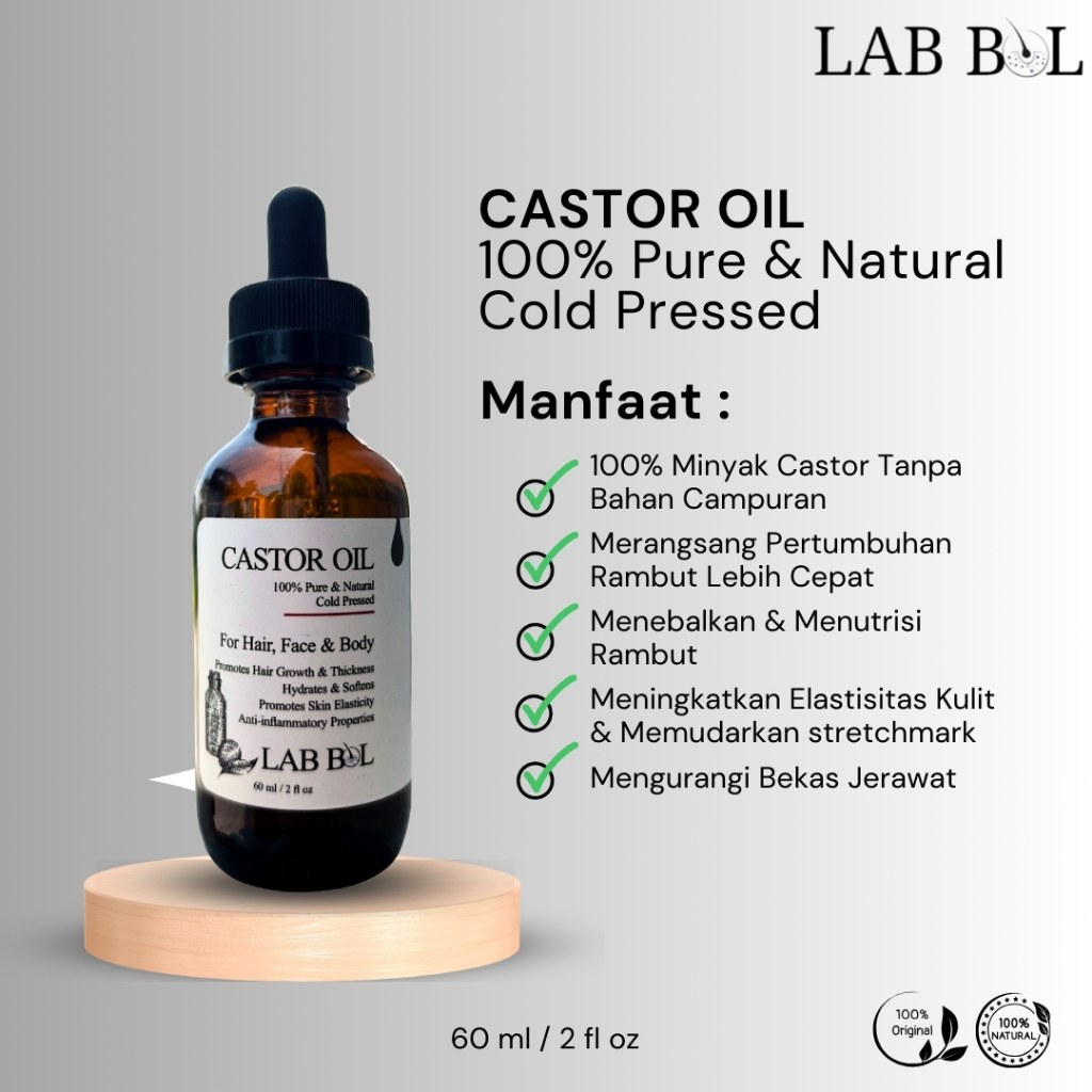 Jual Castor Oil 100% Asli - Minyak Castor Murni Penumbuh Rambut Brewok ...