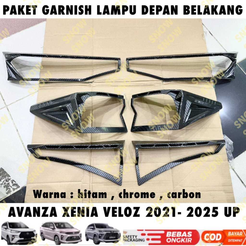 Jual Paket Garnish Lampu Depan Belakang Avanza Xenia 2022 2023 2024 2025 026 UP Carbon | Shopee ...