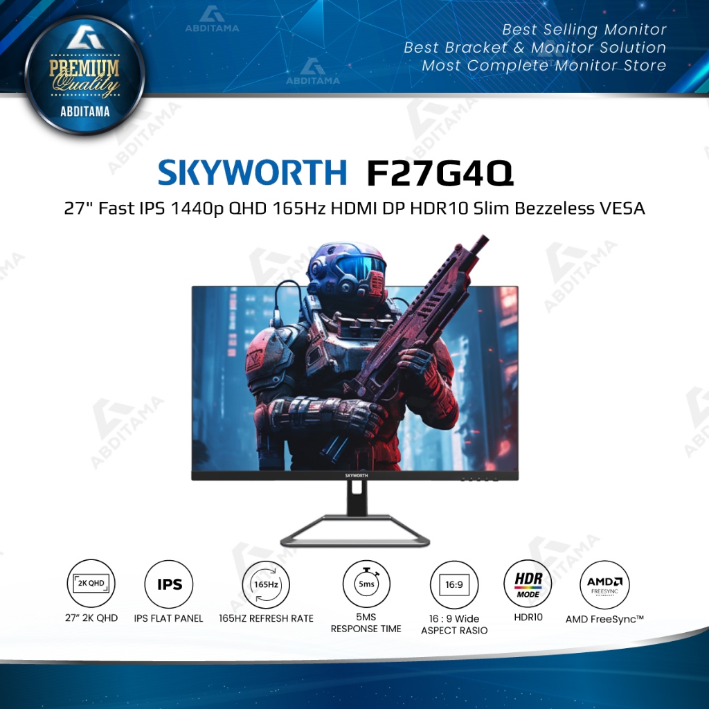 Jual Monitor Gaming LED SKYWORTH F27G4Q 27" Fast IPS 1440p QHD 165Hz HDMI DP HDR10 Slim ...