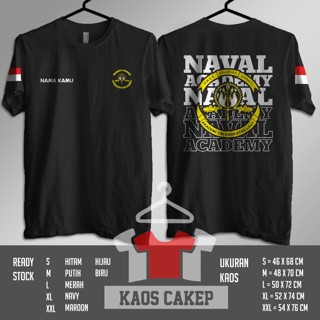 Jual Kaos AKADEMI TNI AL Naval Academy Streetwear Gratis Nama Kamu Baju Distro | Shopee Indonesia
