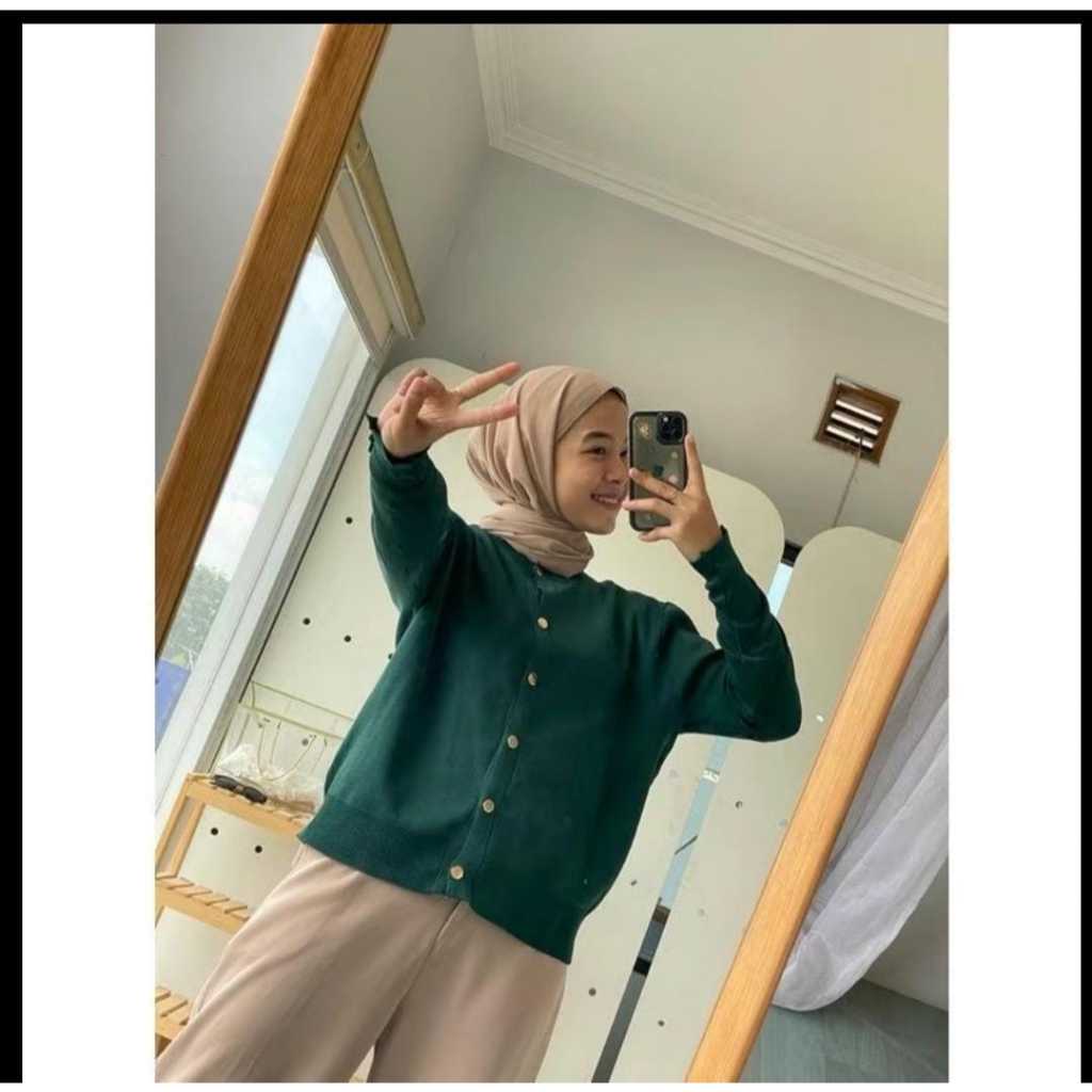 Jual Starla Cardigan Basic Kancing Gold Tebal Premium | Shopee Indonesia