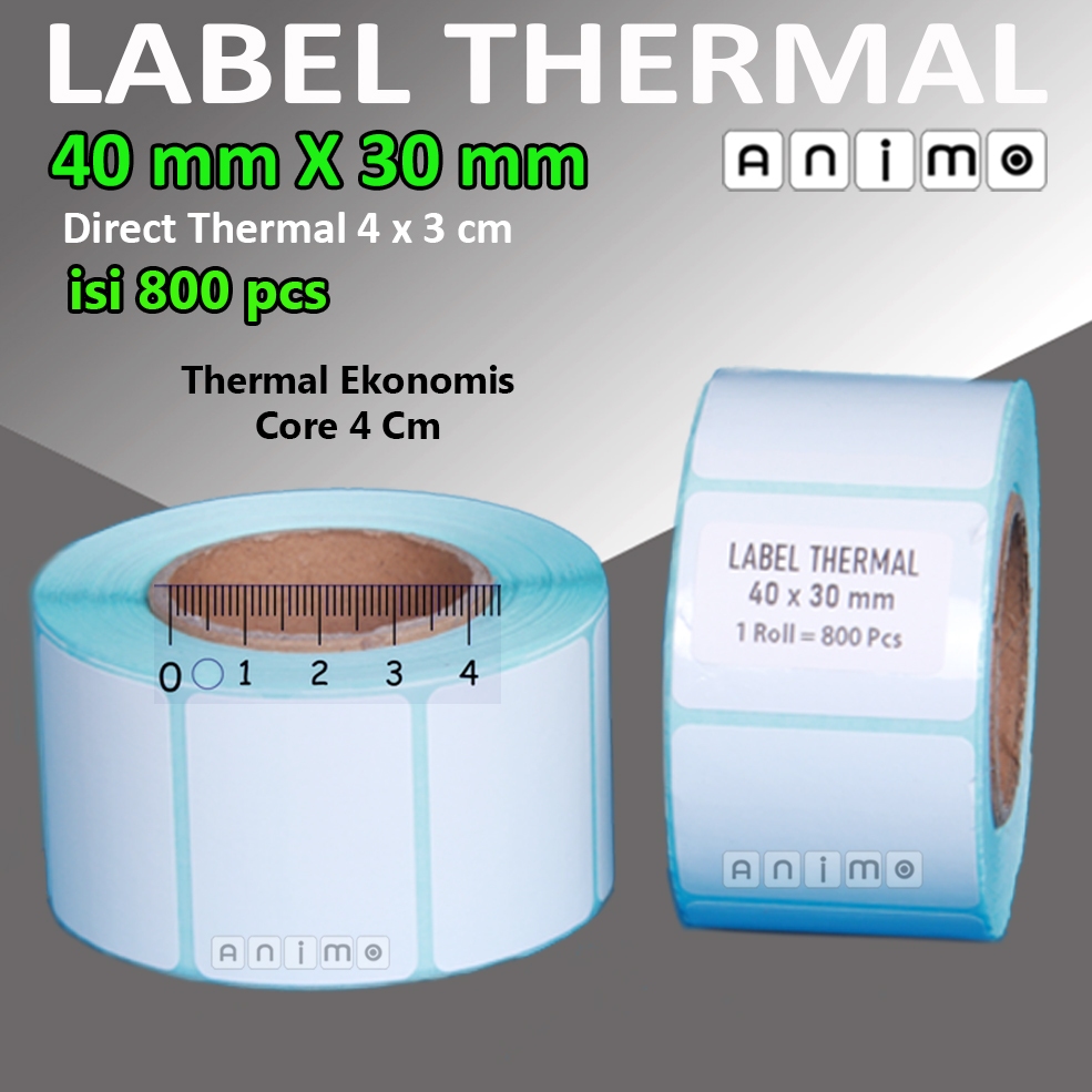 Jual LABEL THERMAL 40 X 30 MM - LABEL BARCODE STIKER THERMAL 40X30 isi ...