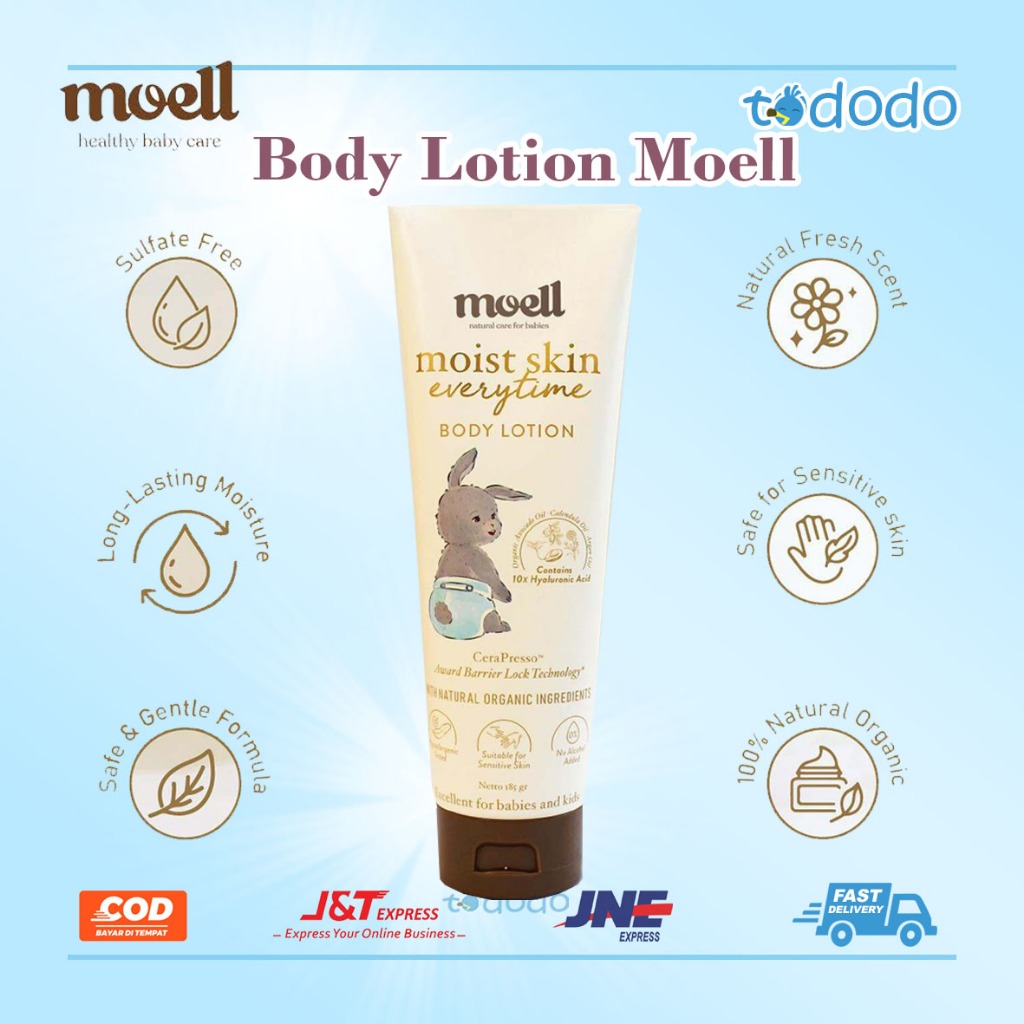 Jual Lotion Pelembab Kulit Bayi Moell Body Moist Skin Everytime Natural ...