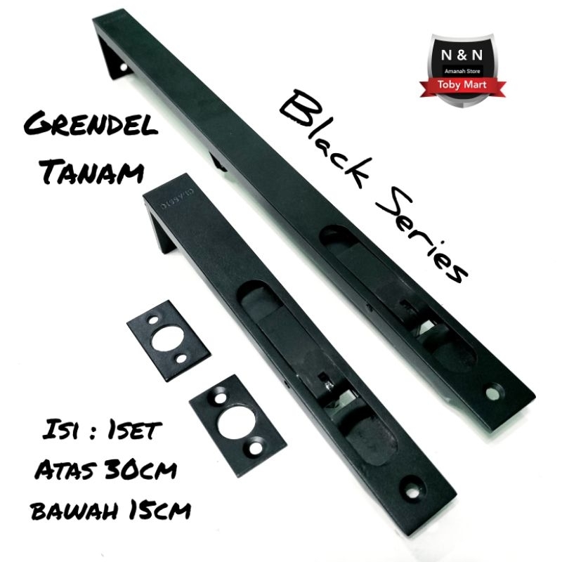 Jual Grendel tanam HITAM Flush Bolt - Grendel Tanam Pintu Black series ...