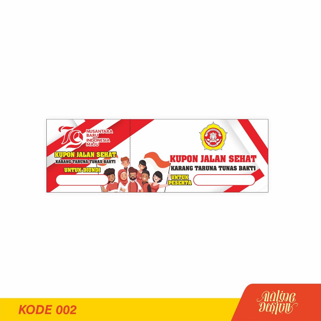 Jual cetak kupon jalan sehat kemerdekaan undian voucher tiket isi 250 lembar ukuran 20x6.5cm ...