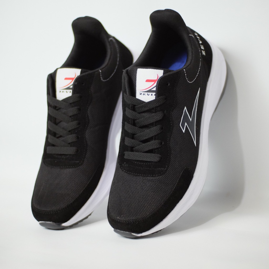 Jual ZEVIL - Sepatu Sneakers Casual Pria Sekolah V1 Black White | Shopee Indonesia