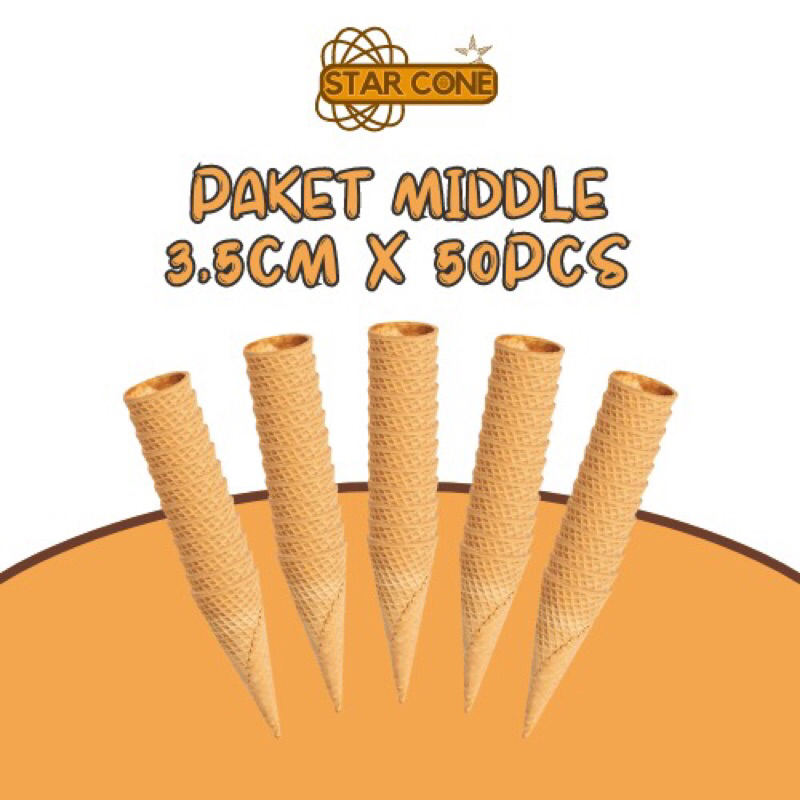 Jual PAKET STARCONE 50PCS MIDDLE CONE WAFFLE CRUNCHY 3,5cm 50pcs ...