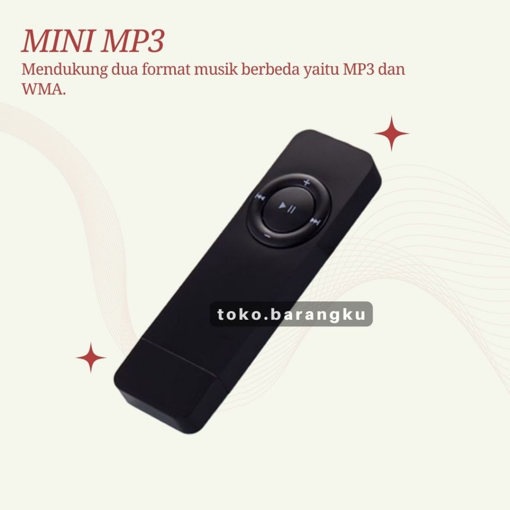 Jual Pemutar MP3 Mini Player Musik Lagu Portable Micro SD TF Card ...