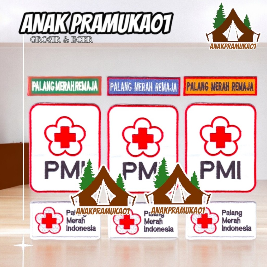 Jual Badge logo PMI PMR bordir 1 set 3 biji mula madya wira | Shopee ...