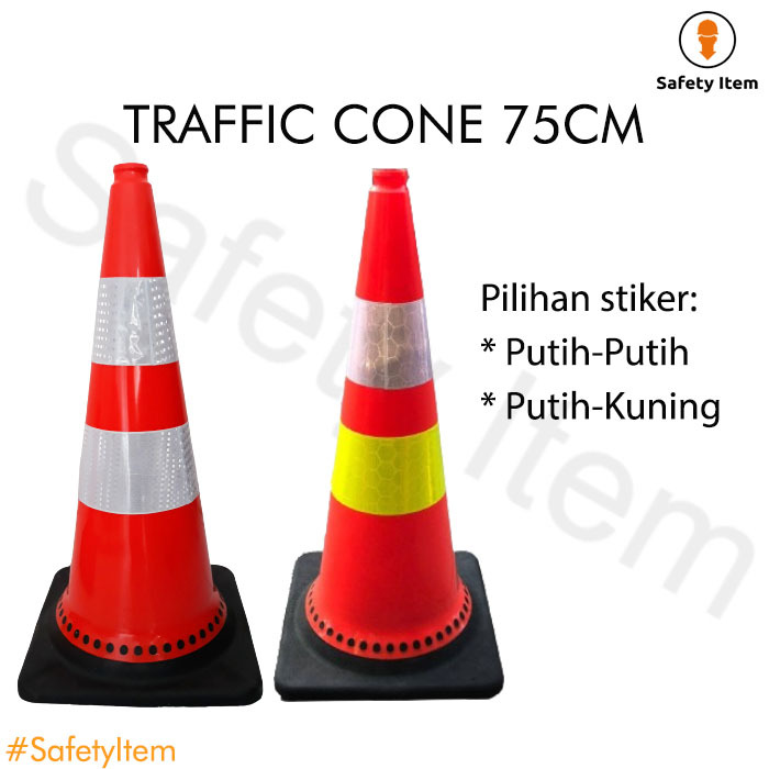 Jual Traffic Cone 75cm / Safety Traffic Cone Rubber 75 cm / Kerucut Lalu Lintas | Shopee Indonesia